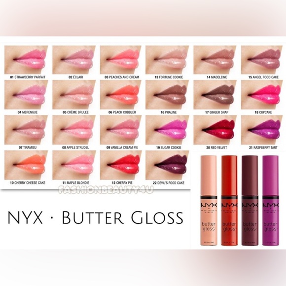 NYX | Makeup | 4 In Bundles New Nyx Butter Gloss Non Sticky Lip Gloss ...